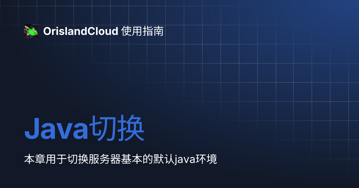 Java切换 | OrislandCloud 使用指南